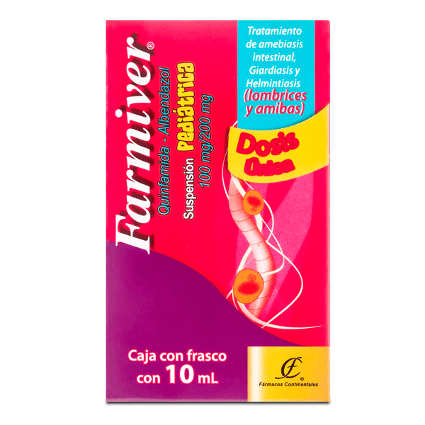 QUINFAMIDA / ALBENDAZOL 100/200MG PEDIATRICO SUSPENSION 10 ML 1 PIEZA ...