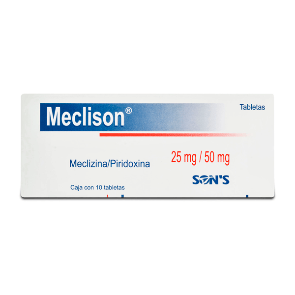 MECLIZINA / PIRIDOXINA 25/50 MG 10 TABLETAS - Farmacias Similares ...