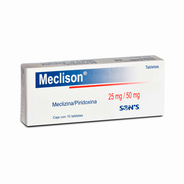MECLIZINA / PIRIDOXINA 25/50 MG 10 TABLETAS - Farmacias Similares ...