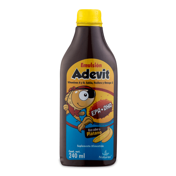 ACEITE DE HIGADO DE BACALAO EPA / DHA SABOR PLATANO 240 ML 1 PIEZA ...