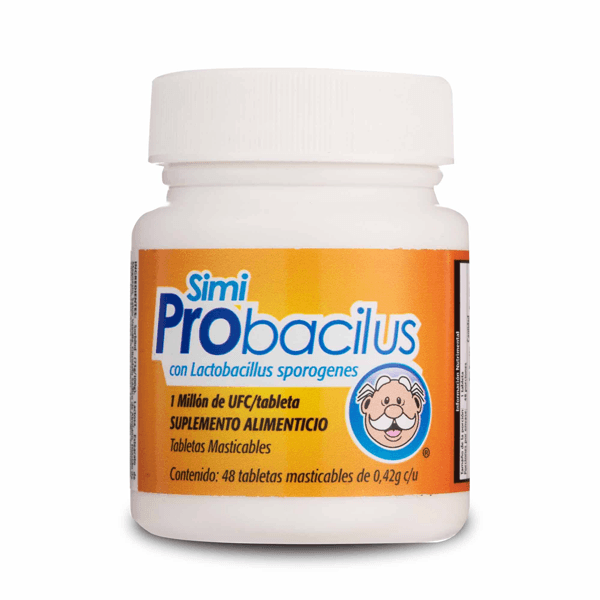 LACTOBACILOS SPOROGENES "SIMIPROBACILUS" 48 TABLETAS MASTICABLES ...