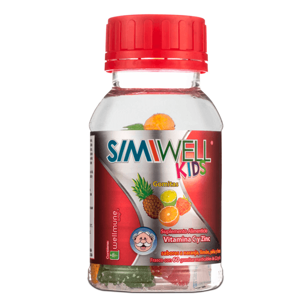 GOMITAS WELLMUNE SIMIWELL KIDS SABORES NARANJA / LIMON / PIÑA / FRESA ...
