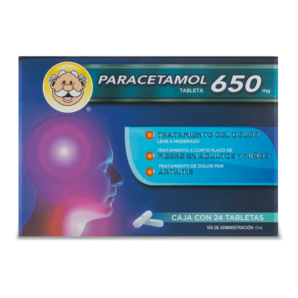 PARACETAMOL 650 MG 24 TABLETAS - Farmacias Similares® | Tienda online