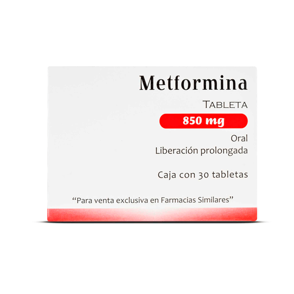 METFORMINA 850 MG 30 TABLETAS LIBERACION PROLONGADA - Farmacias ...