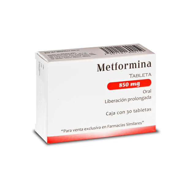METFORMINA 850 MG 30 TABLETAS LIBERACION PROLONGADA - Farmacias ...