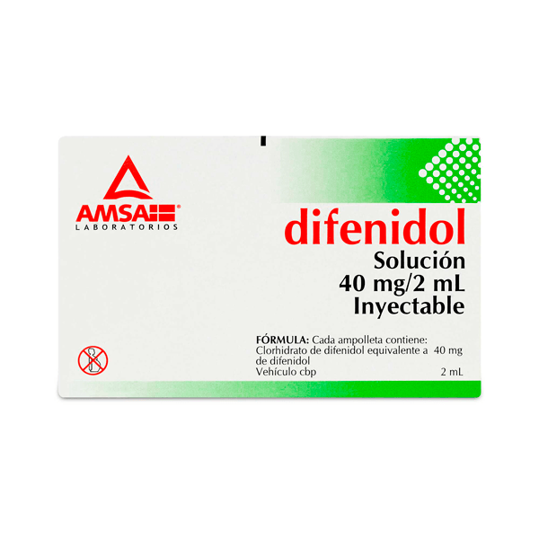 DIFENIDOL CLORHIDRATO 40MG/2ML SOLUCION INYECTABLE 1 PIEZA - Farmacias ...