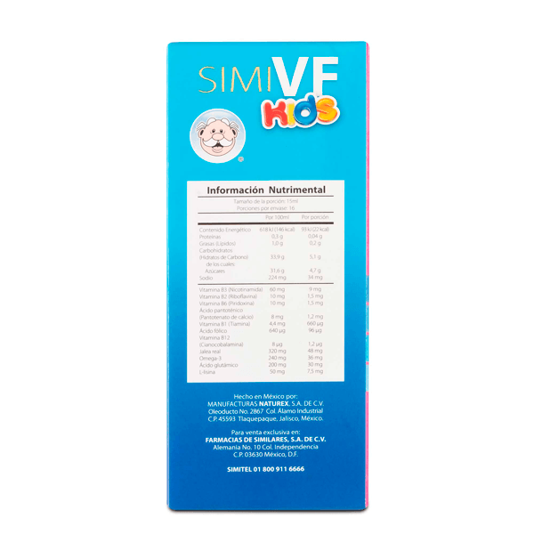 SIMIVF KIDS OMEGA 3 / ACIDO GLUTAMICO / JALEA REAL / VITAMINAS JARABE ...