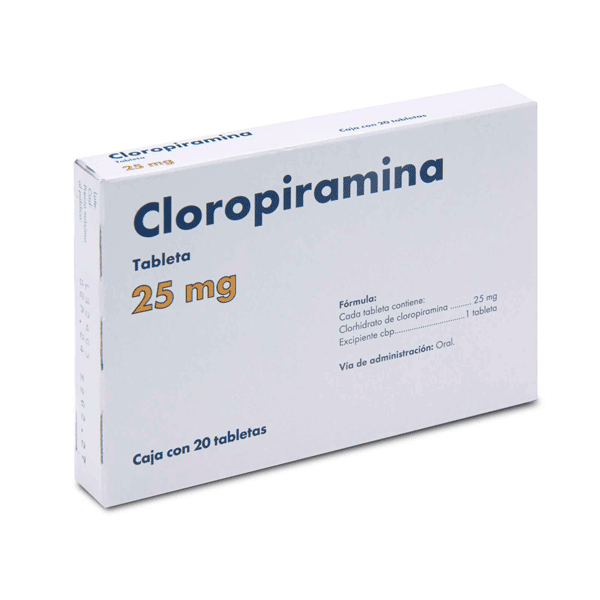 CLOROPIRAMINA 25 MG 20 TABLETAS - Farmacias Similares® | Tienda online