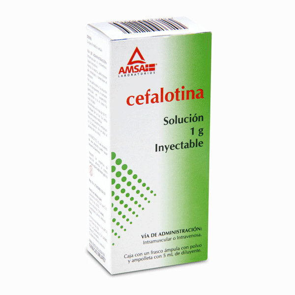 CEFALOTINA 1GR/5ML SOLUCION INYECTABLE 1 AMPOLLETA - Farmacias ...