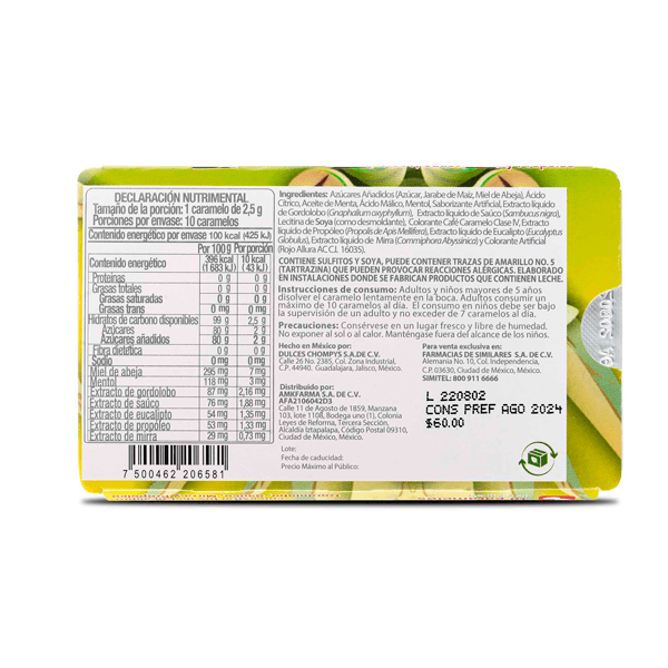 CARAMELOS SIMILYPTUS 10 PIEZAS - Farmacias Similares® | Tienda online