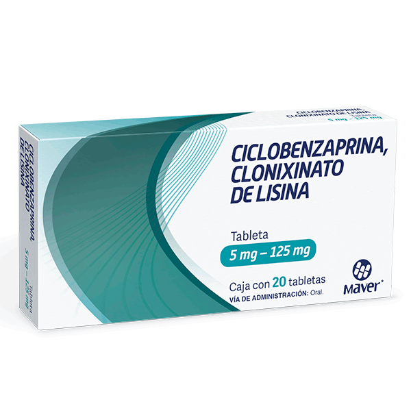 CLONIXINATO DE LISINA / CICLOBENZAPRINA 125MG/5MG 20 TABLETAS ...
