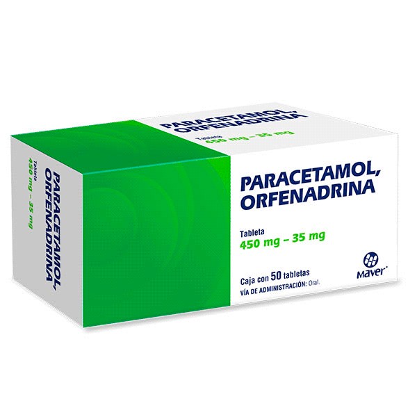 PARACETAMOL/ORFENADRINA 450MG/35MG 50TABLETAS - Farmacias Similares ...