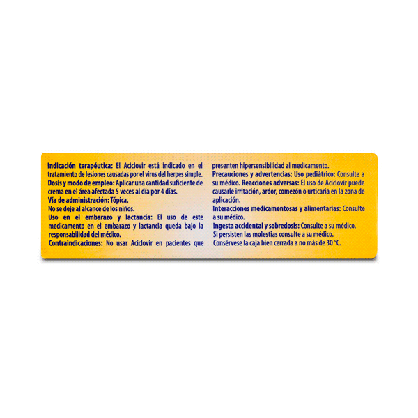 ACICLOVIR 50MG/1GR CREMA 5 GR 1 PIEZA - Farmacias Similares® | Tienda ...