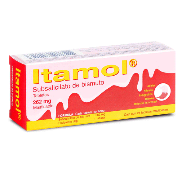 SUBSALICILATO DE BISMUTO 24 TABLETAS MASTICABLES - Farmacias Similares ...