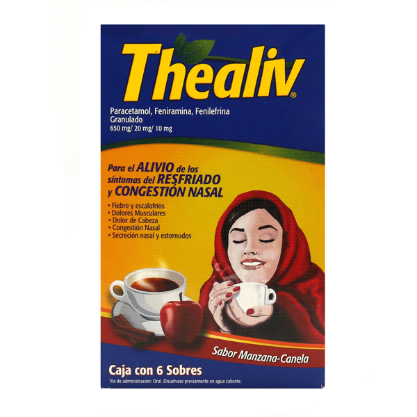 PARACETAMOL / FENIRAMINA / FENILEFRINA SABOR MANZANA CANELA GRANULADO 6 ...