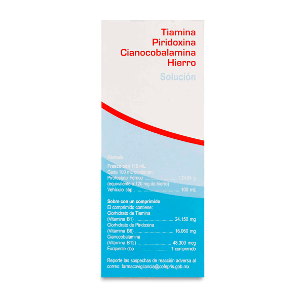 PIROFOSFATO FERRICO SOLUCION+1 COMPRIMIDO VITAMINA B1/B6/B12 115ML ...