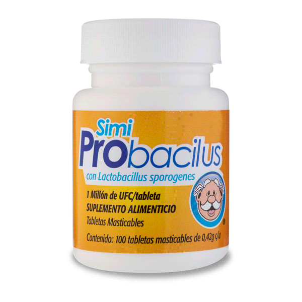 LACTOBACILOS SPOROGENES "SIMIPROBACILUS" 100 TABLETAS MASTICABLES ...