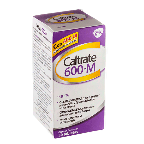 CALCIO / VITAMINA D3 / MAGNESIO / CALTRATE 600+M 30 TABLETAS ...