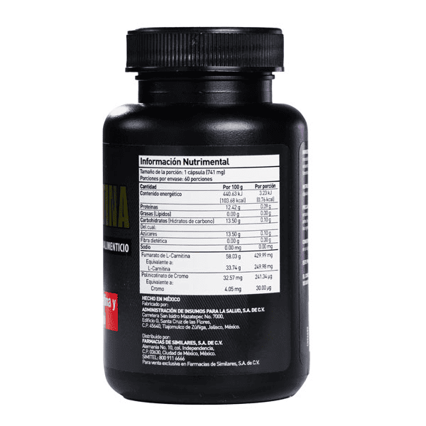 SIMICARNITINA 249.98 MG/CROMO 30 MCG 60 CAPSULAS - Farmacias Similares ...