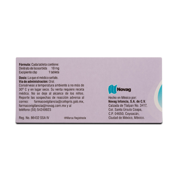 ISOSORBIDA 10 MG 20 TABLETAS - Farmacias Similares® | Tienda online