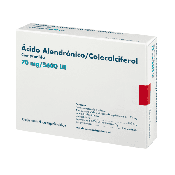 ALENDRONATO/COLECALCIFEROL VITAMINA D3 70MG/5 600UI 4 COMPRIMIDOS ...