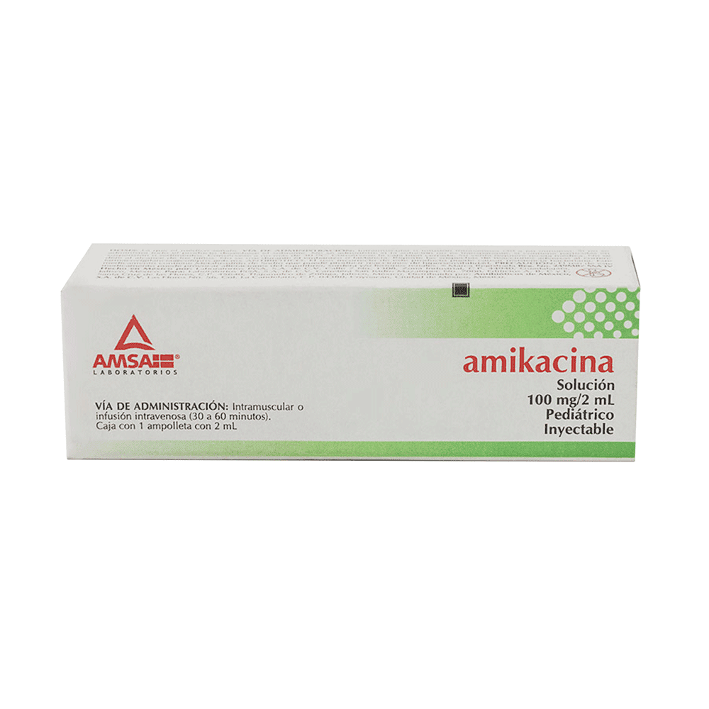 AMIKACINA 100MG/2ML SOLUCION INYECTABLE 1 AMPOLLETA - Farmacias ...