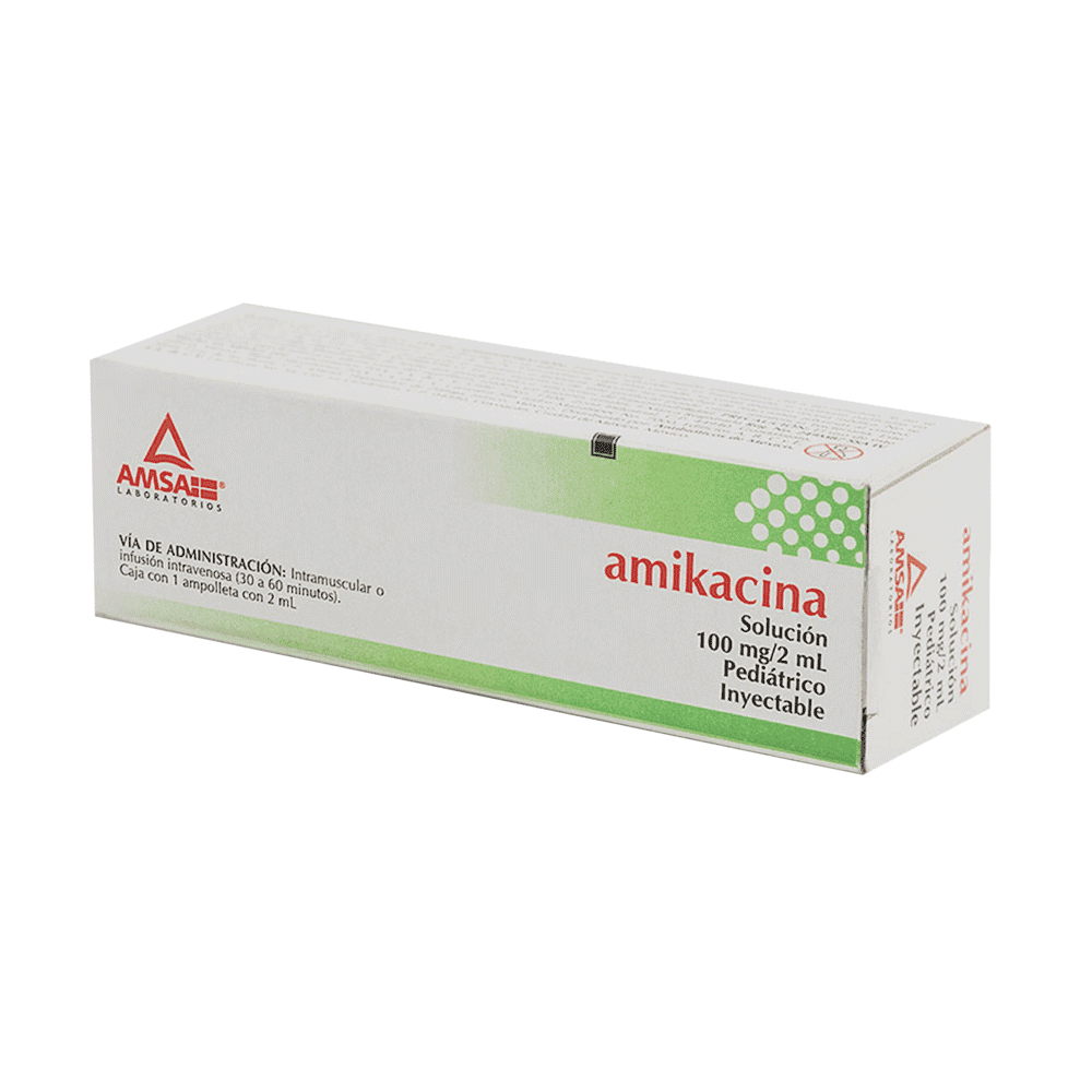 AMIKACINA 100MG/2ML SOLUCION INYECTABLE 1 AMPOLLETA - Farmacias ...