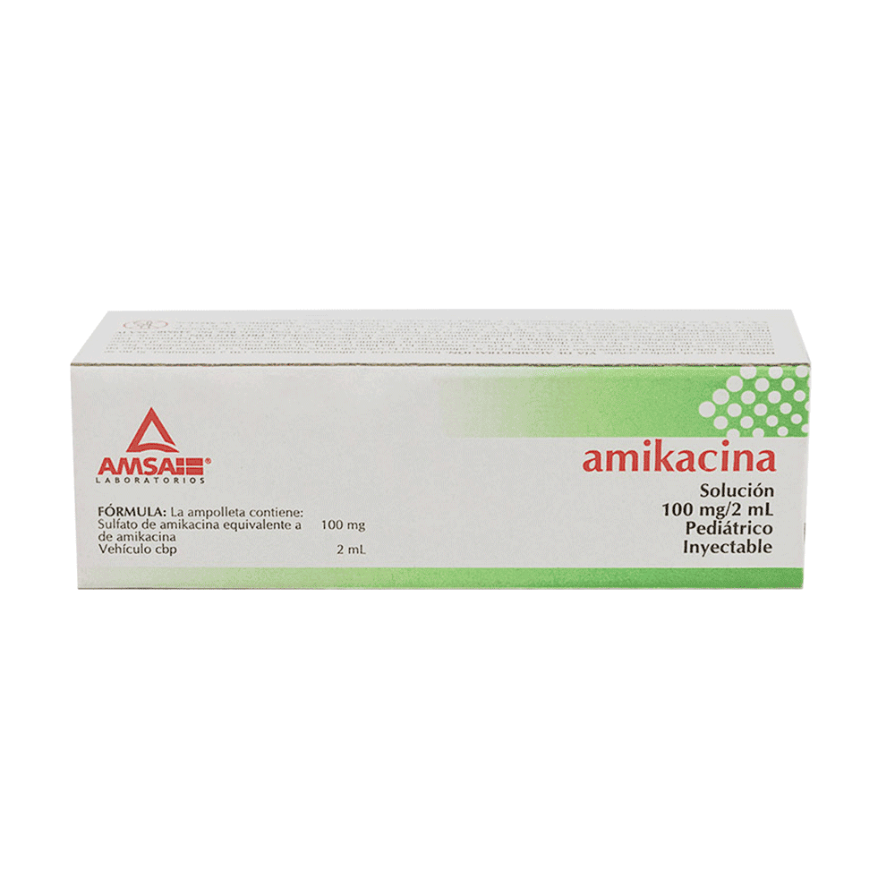 AMIKACINA 100MG/2ML SOLUCION INYECTABLE 1 AMPOLLETA - Farmacias ...