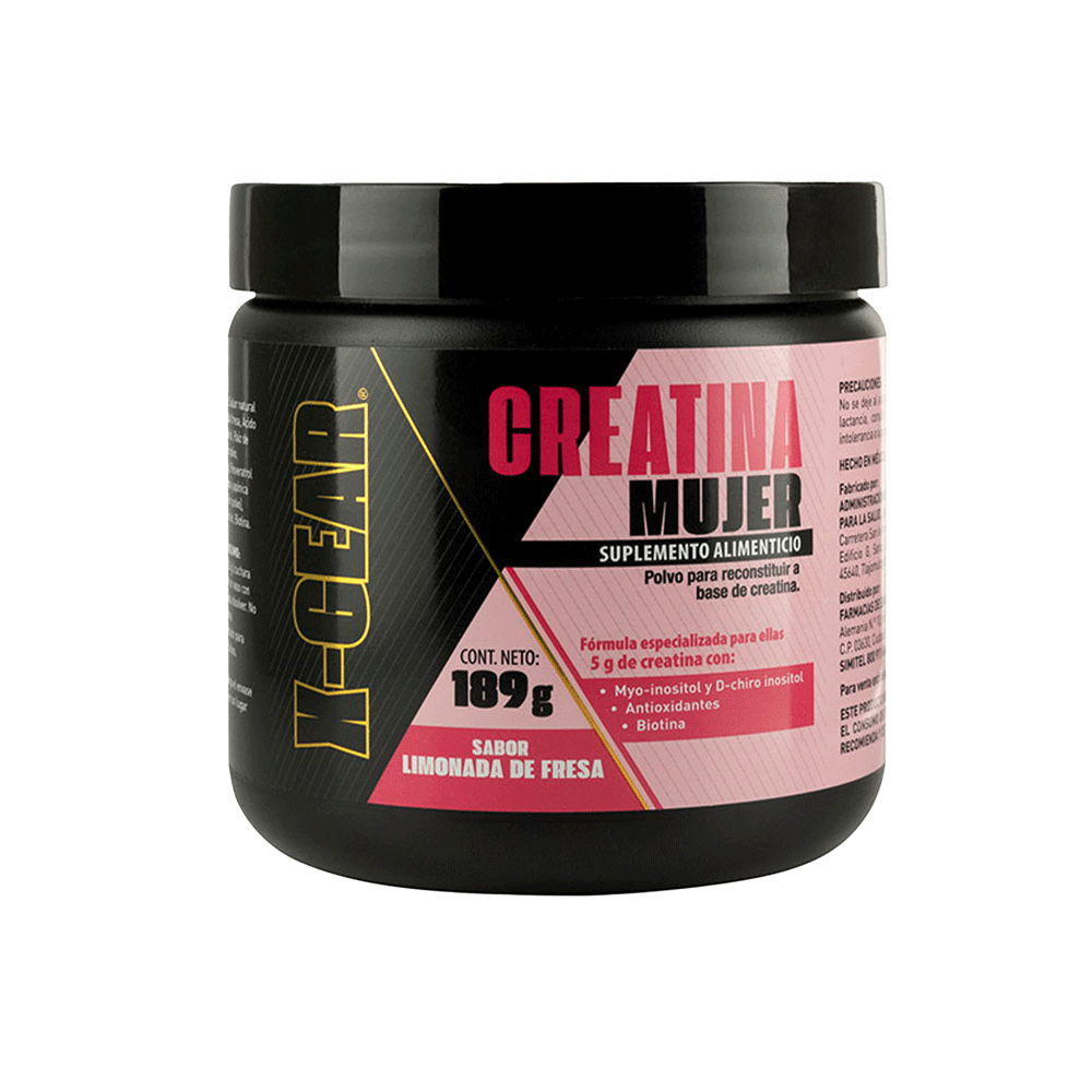 CREATINA 5GR MUJER POLVO 189GR XGEAR - Farmacias Similares® | Tienda online