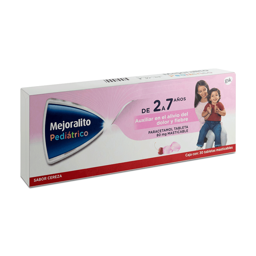 PARACETAMOL 80MG 30 TABLETAS MASTICABLES MEJORALITO - Farmacias ...