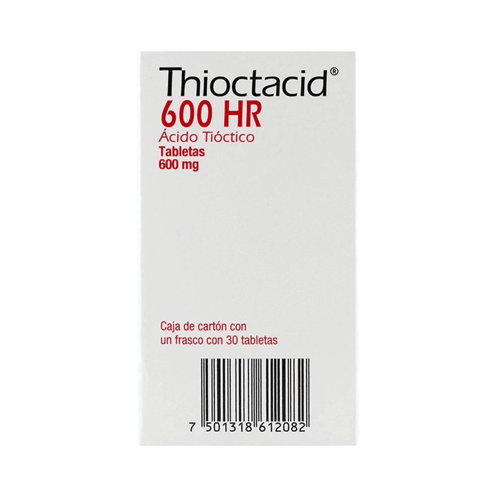 ACIDO TIOCTICO 600MG 30 TABLETAS THIOCTACID - Farmacias Similares ...