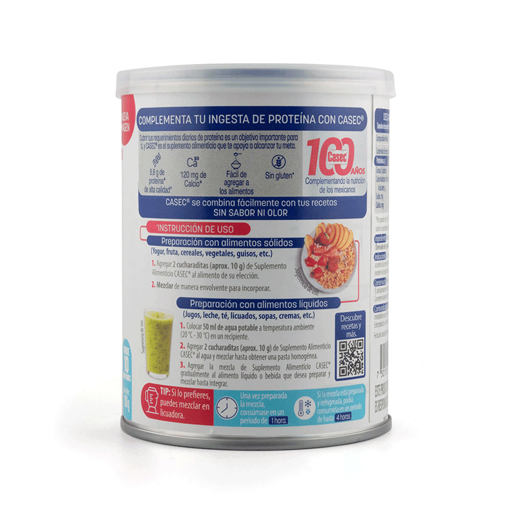 CASEINATO CALCIO 8.8GR POLVO 100GR CASEC - Farmacias Similares ...